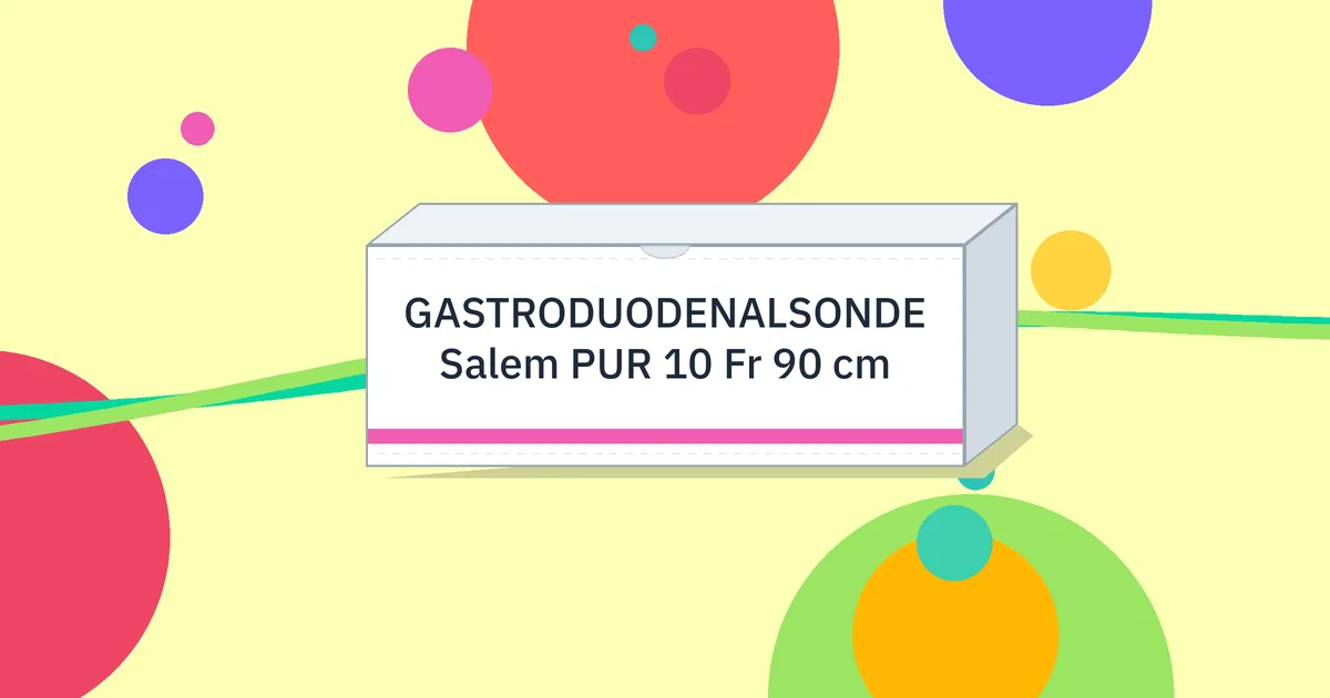 Symbolbild: Packung mit der Aufschrift GASTRODUODENALSONDE Salem PUR 10 Fr 90 cm (PZN 00975807) – Verfügbarkeit und Bezug in Apotheken in Frankfurt am Main