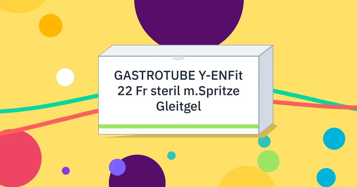 Symbolbild: Packung mit der Aufschrift GASTROTUBE Y-ENFit 22 Fr steril m.Spritze Gleitgel (PZN 16614715) – Verfügbarkeit und Bezug in Apotheken in Frankfurt am Main
