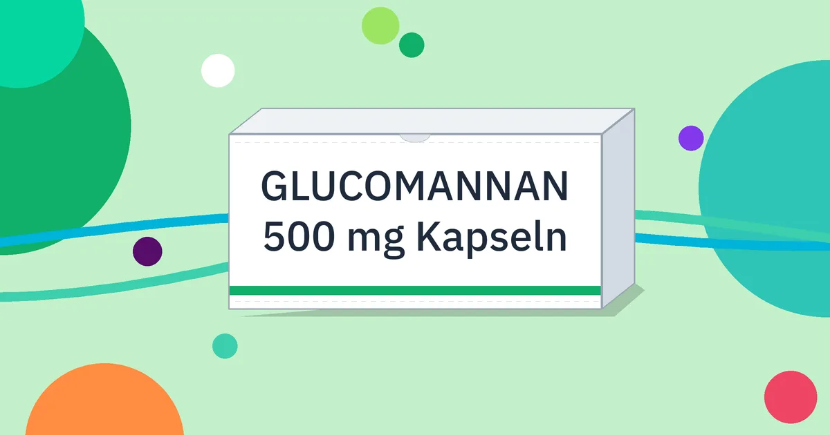 Symbolbild: Packung mit der Aufschrift GLUCOMANNAN 500 mg Kapseln (PZN 18486664) – Verfügbarkeit und Bezug in Apotheken in Frankfurt am Main