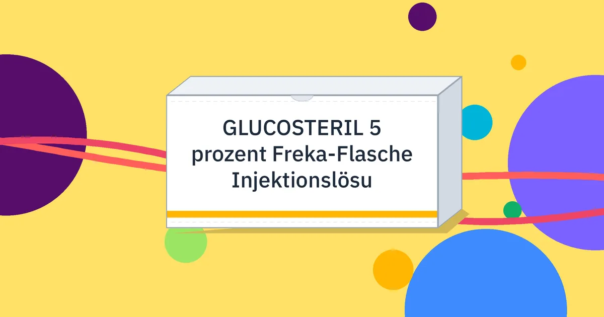 Symbolbild: Packung mit der Aufschrift GLUCOSTERIL 5 prozent Freka-Flasche Injektionslösu (PZN 06178503) – Verfügbarkeit und Bezug in Apotheken in Frankfurt am Main