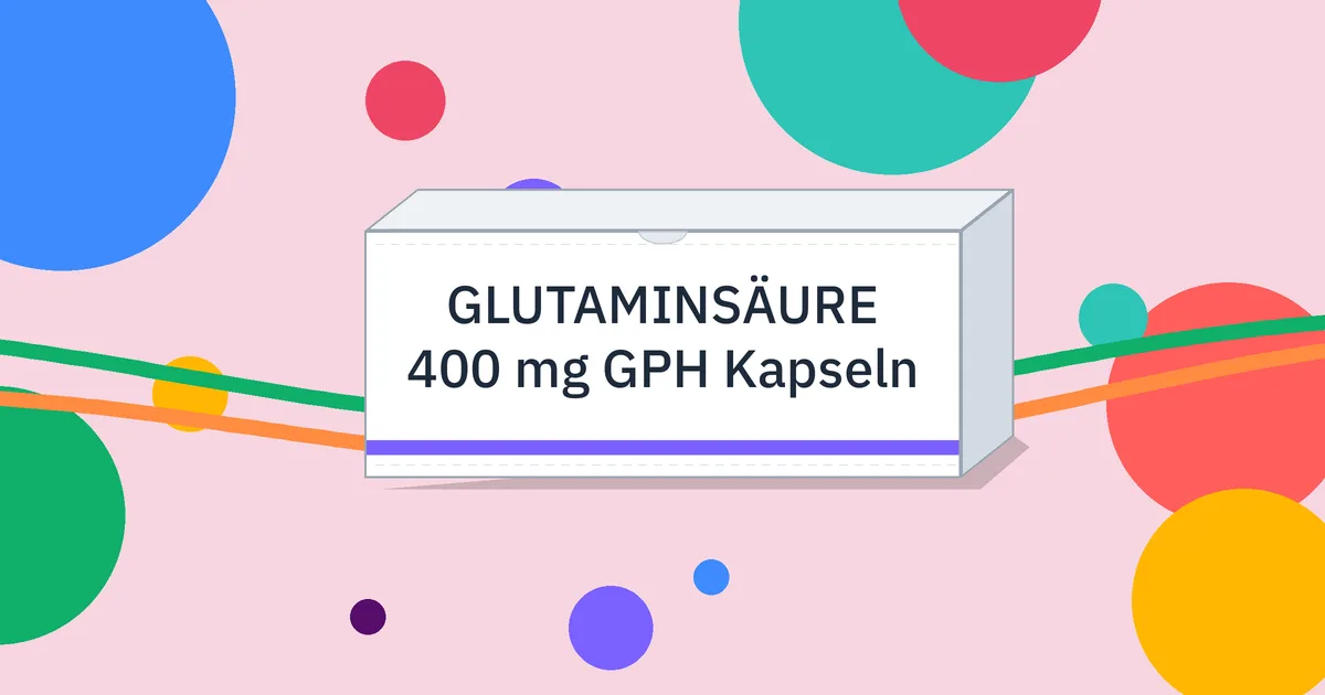 Symbolbild: Packung mit der Aufschrift GLUTAMINSÄURE 400 mg GPH Kapseln (PZN 10521639) – Verfügbarkeit und Bezug in Apotheken in Frankfurt am Main