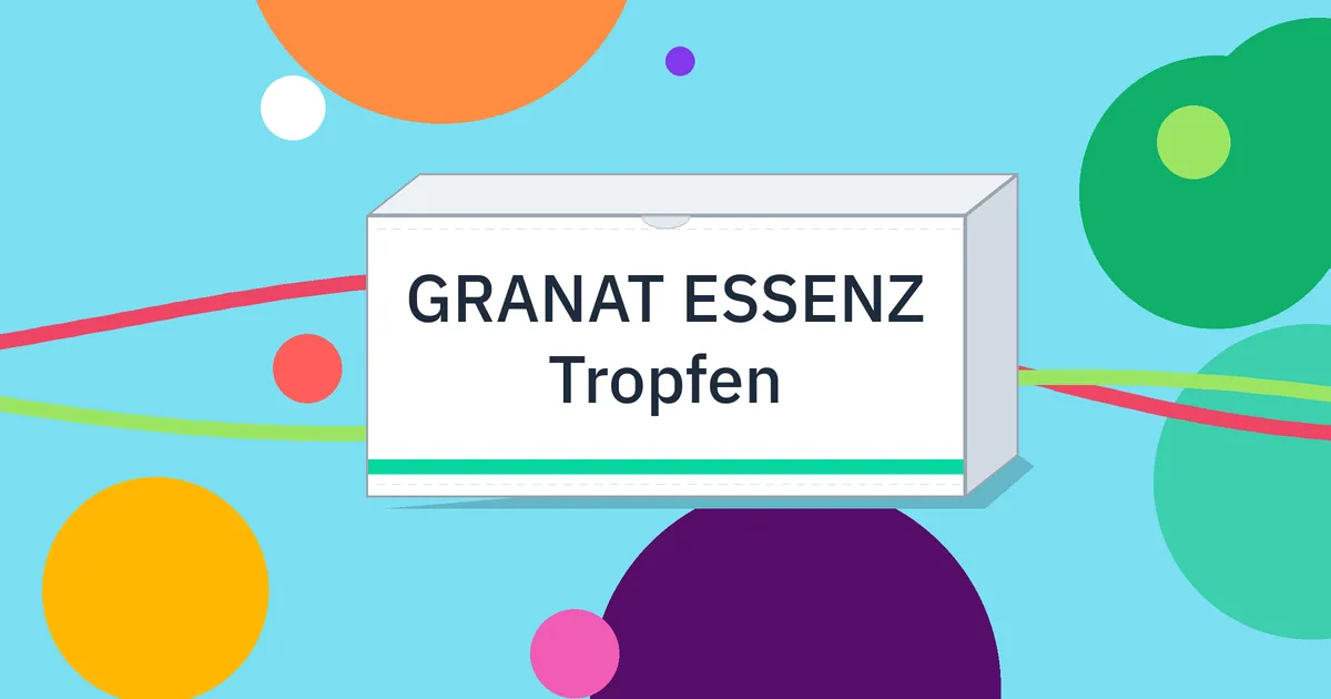 Symbolbild: Packung mit der Aufschrift GRANAT ESSENZ Tropfen (PZN 19406957) – Verfügbarkeit und Bezug in Apotheken in Frankfurt am Main