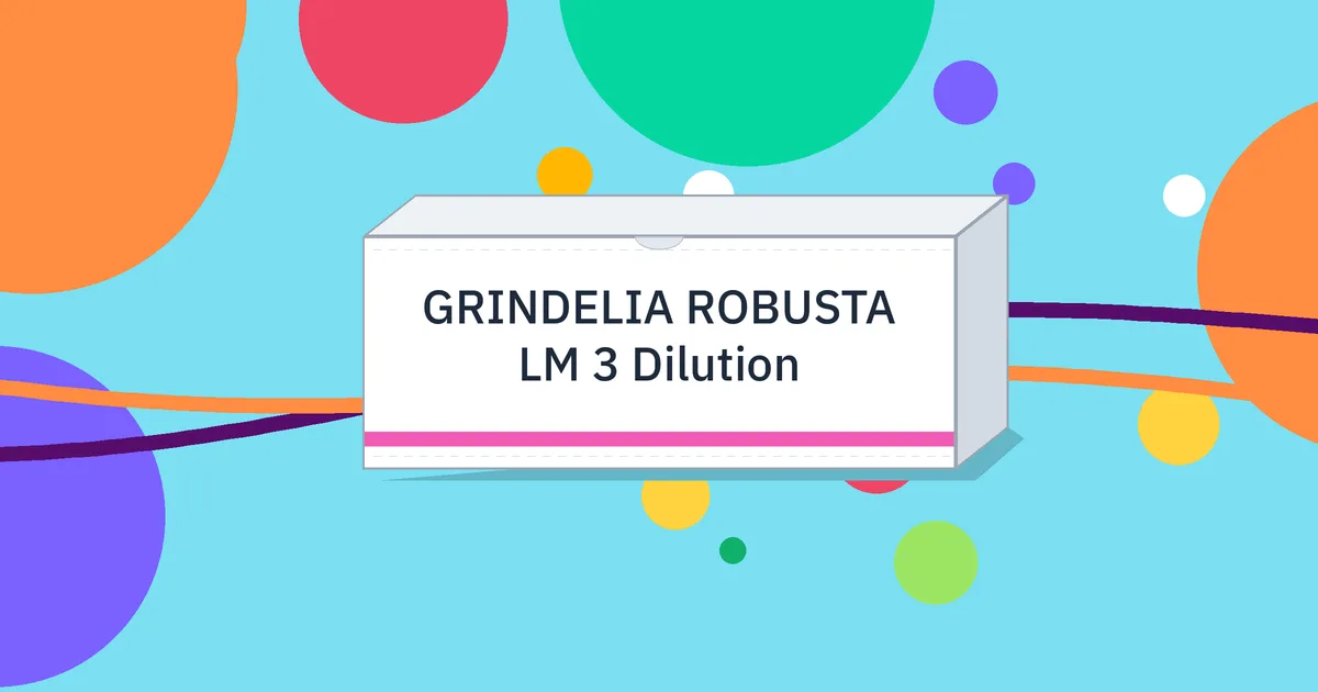 Symbolbild: Packung mit der Aufschrift GRINDELIA ROBUSTA LM 3 Dilution (PZN 13546870) – Verfügbarkeit und Bezug in Apotheken in Frankfurt am Main