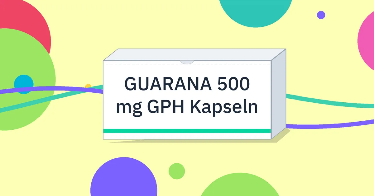 Symbolbild: Packung mit der Aufschrift GUARANA 500 mg GPH Kapseln (PZN 09786410) – Verfügbarkeit und Bezug in Apotheken in Frankfurt am Main