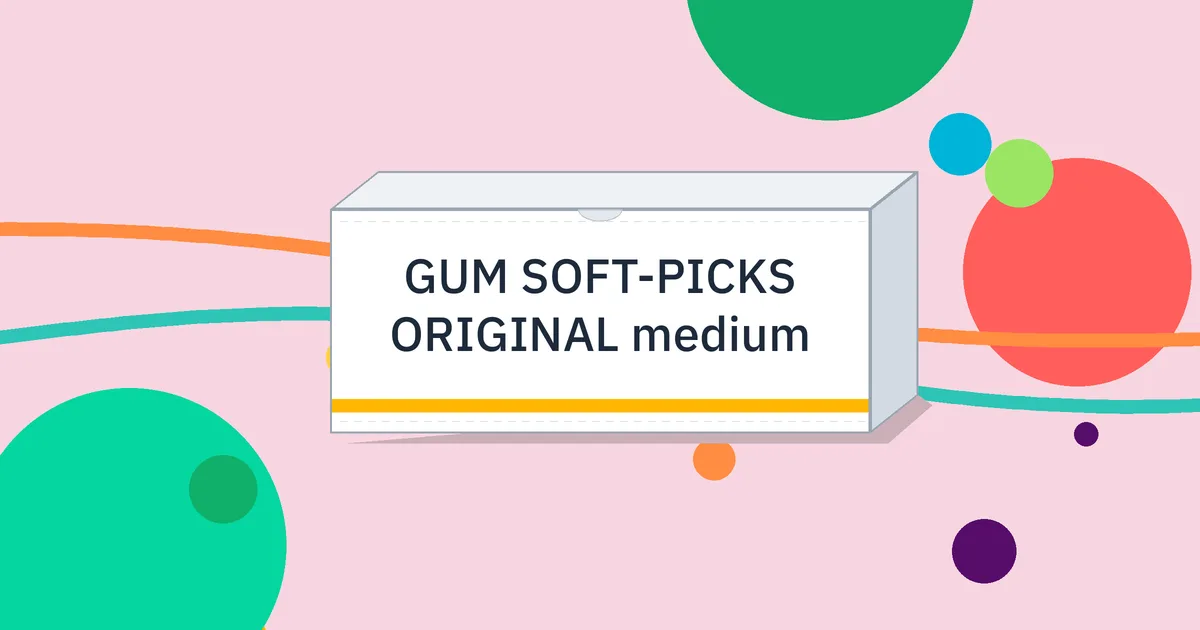 Symbolbild: Packung mit der Aufschrift GUM SOFT-PICKS ORIGINAL medium (PZN 13170502) – Verfügbarkeit und Bezug in Apotheken in Frankfurt am Main