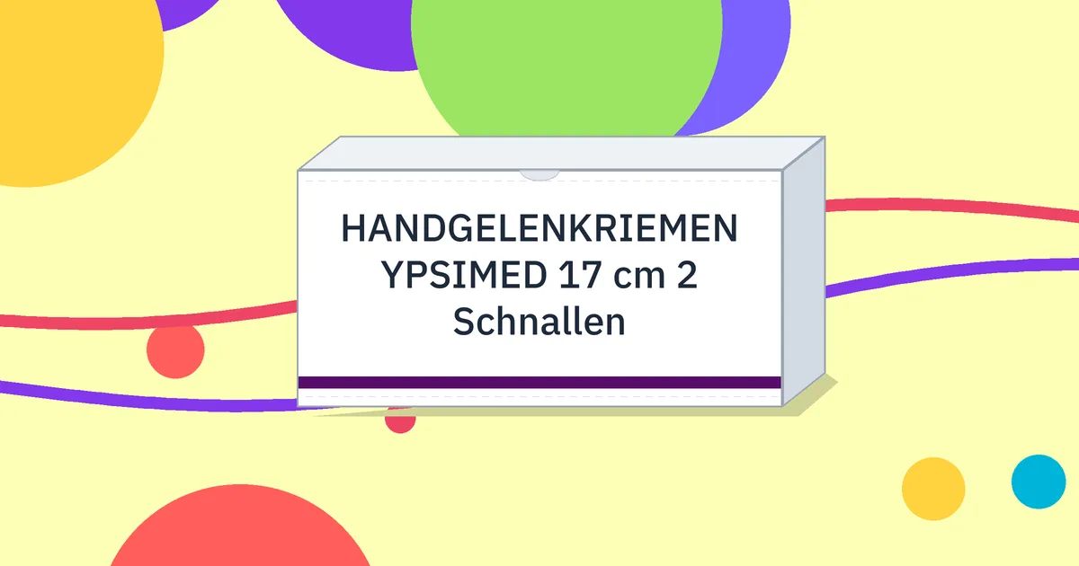 Symbolbild: Packung mit der Aufschrift HANDGELENKRIEMEN YPSIMED 17 cm 2 Schnallen (PZN 04990442) – Verfügbarkeit und Bezug in Apotheken in Frankfurt am Main