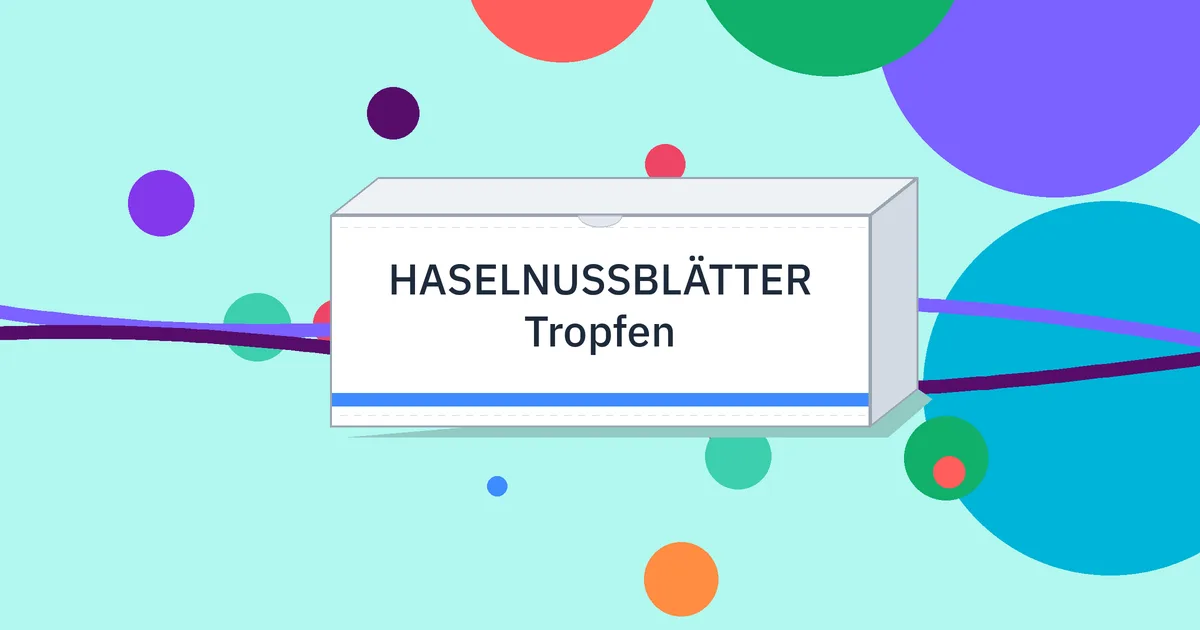 Symbolbild: Packung mit der Aufschrift HASELNUSSBLÄTTER Tropfen (PZN 17555191) – Verfügbarkeit und Bezug in Apotheken in Frankfurt am Main