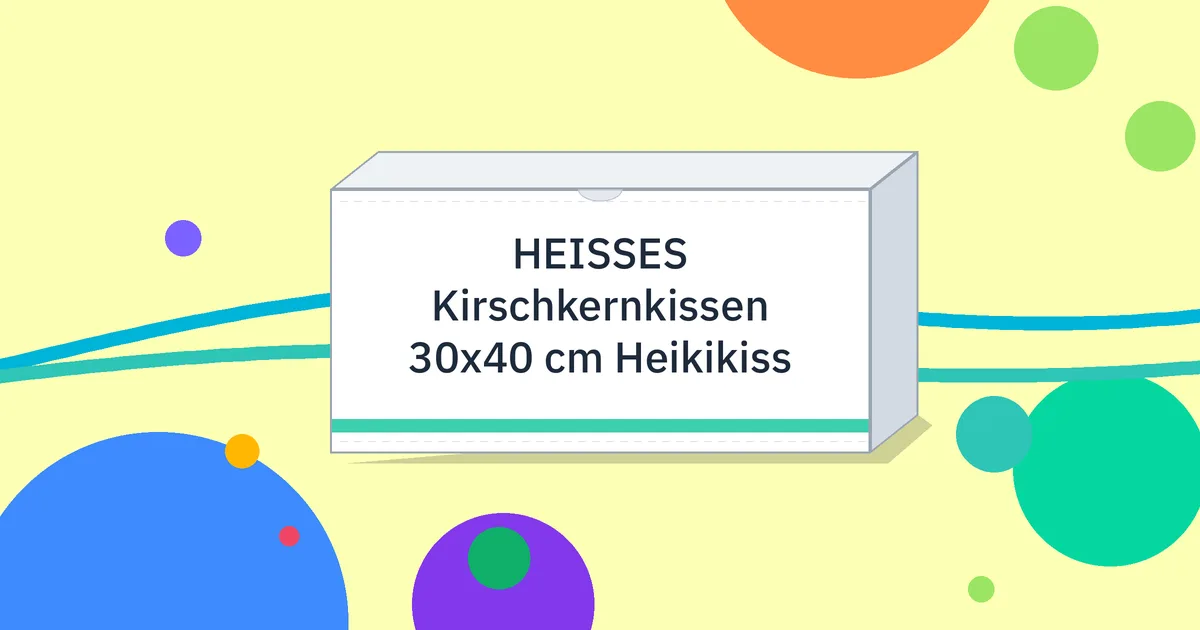 Symbolbild: Packung mit der Aufschrift HEISSES Kirschkernkissen 30x40 cm Heikikiss (PZN 01999394) – Verfügbarkeit und Bezug in Apotheken in Frankfurt am Main