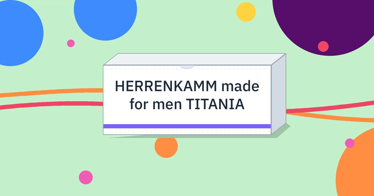 Symbolbild: Packung mit der Aufschrift HERRENKAMM made for men TITANIA (PZN 09925751) – Verfügbarkeit und Bezug in Apotheken in Frankfurt am Main