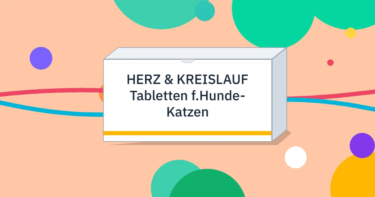 Symbolbild: Packung mit der Aufschrift HERZ & KREISLAUF Tabletten f.Hunde-Katzen (PZN 19459540) – Verfügbarkeit und Bezug in Apotheken in Frankfurt am Main