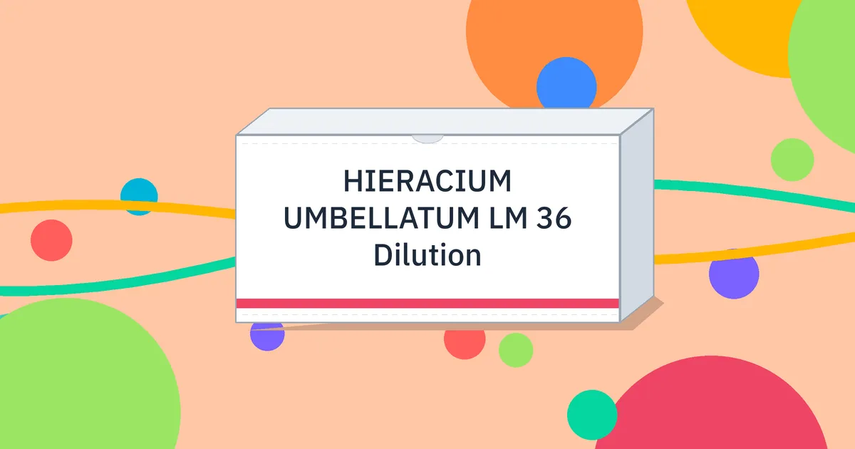 Symbolbild: Packung mit der Aufschrift HIERACIUM UMBELLATUM LM 36 Dilution (PZN 13554177) – Verfügbarkeit und Bezug in Apotheken in Frankfurt am Main