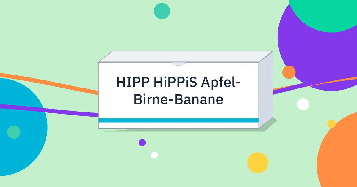 Symbolbild: Packung mit der Aufschrift HIPP HiPPiS Apfel-Birne-Banane (PZN 12668542) – Verfügbarkeit und Bezug in Apotheken in Frankfurt am Main