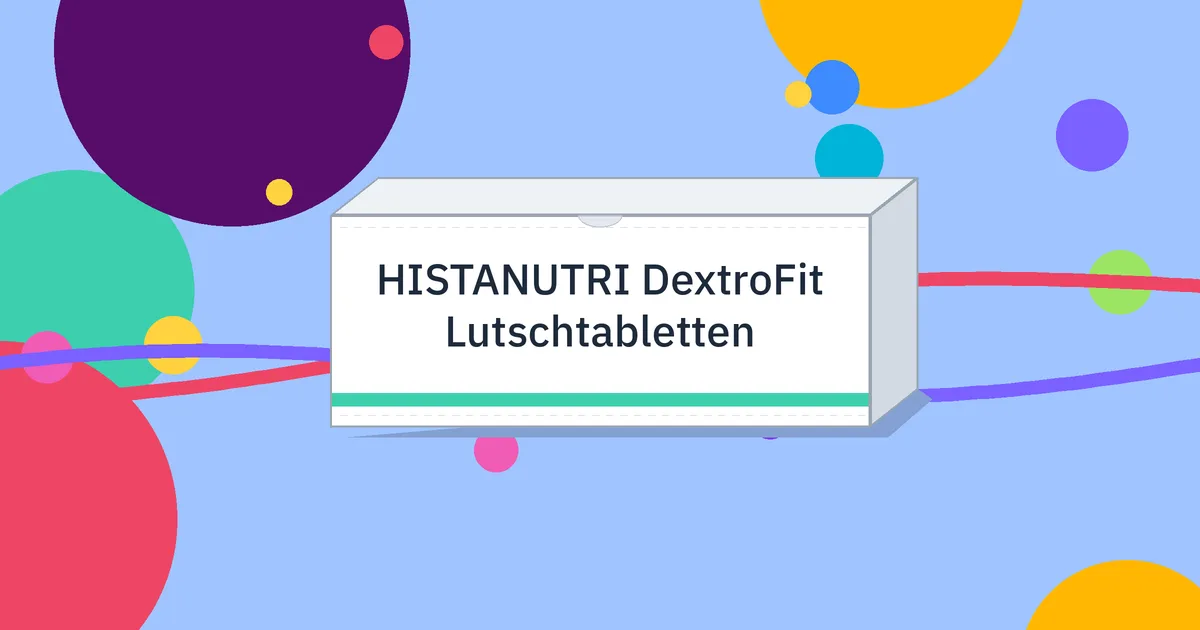 Symbolbild: Packung mit der Aufschrift HISTANUTRI DextroFit Lutschtabletten (PZN 18405654) – Verfügbarkeit und Bezug in Apotheken in Frankfurt am Main