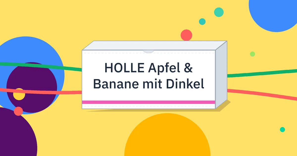 Symbolbild: Packung mit der Aufschrift HOLLE Apfel & Banane mit Dinkel (PZN 18134103) – Verfügbarkeit und Bezug in Apotheken in Frankfurt am Main