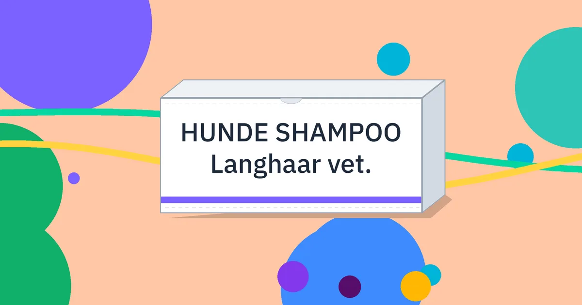 Symbolbild: Packung mit der Aufschrift HUNDE SHAMPOO Langhaar vet. (PZN 06831363) – Verfügbarkeit und Bezug in Apotheken in Frankfurt am Main