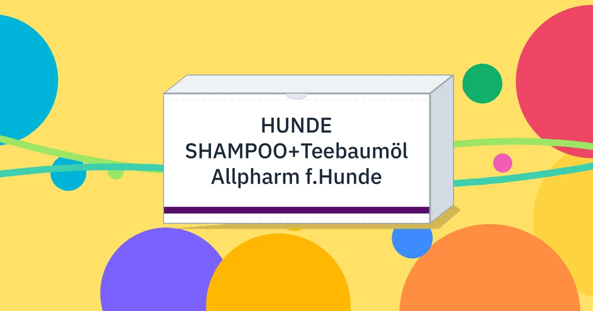 Symbolbild: Packung mit der Aufschrift HUNDE SHAMPOO+Teebaumöl Allpharm f.Hunde (PZN 19666894) – Verfügbarkeit und Bezug in Apotheken in Frankfurt am Main