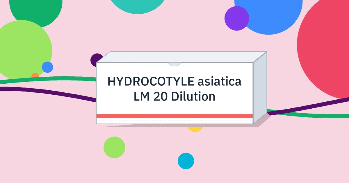 Symbolbild: Packung mit der Aufschrift HYDROCOTYLE asiatica LM 20 Dilution (PZN 13556880) – Verfügbarkeit und Bezug in Apotheken in Frankfurt am Main