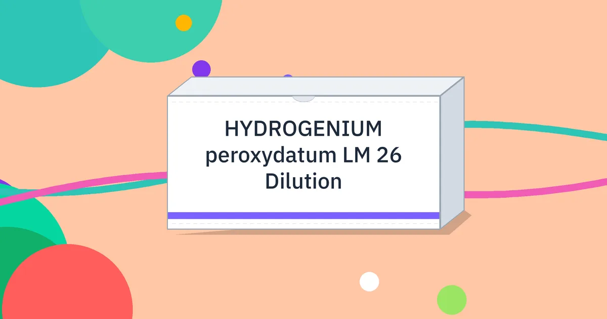 Symbolbild: Packung mit der Aufschrift HYDROGENIUM peroxydatum LM 26 Dilution (PZN 13557394) – Verfügbarkeit und Bezug in Apotheken in Frankfurt am Main