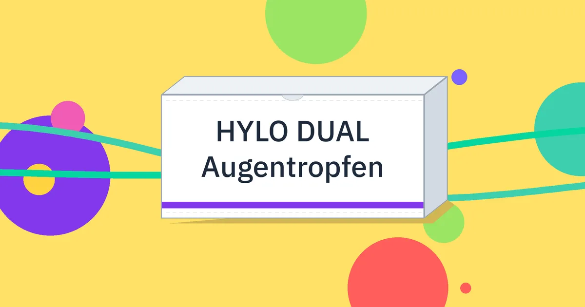 Symbolbild: Packung mit der Aufschrift HYLO DUAL Augentropfen (PZN 14169820) – Verfügbarkeit und Bezug in Apotheken in Frankfurt am Main