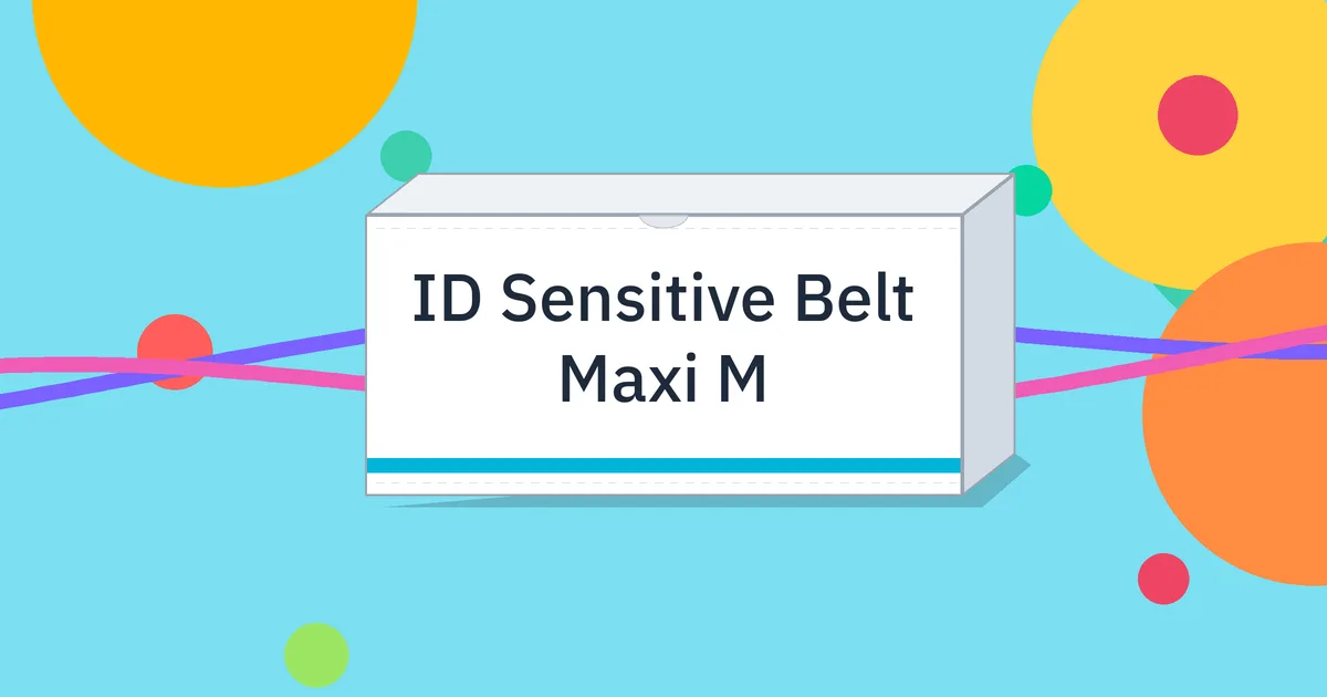 Symbolbild: Packung mit der Aufschrift ID Sensitive Belt Maxi M (PZN 19893147) – Verfügbarkeit und Bezug in Apotheken in Frankfurt am Main