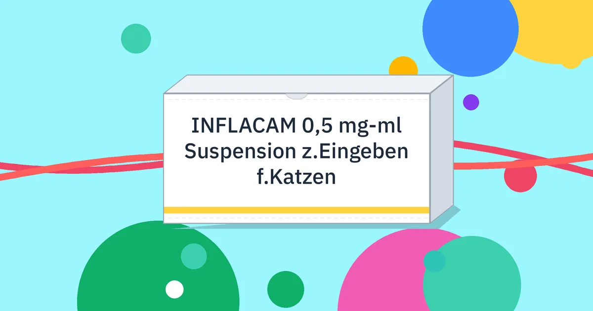 Symbolbild: Packung mit der Aufschrift INFLACAM 0,5 mg-ml Suspension z.Eingeben f.Katzen (PZN 17596681) – Verfügbarkeit und Bezug in Apotheken in Frankfurt am Main