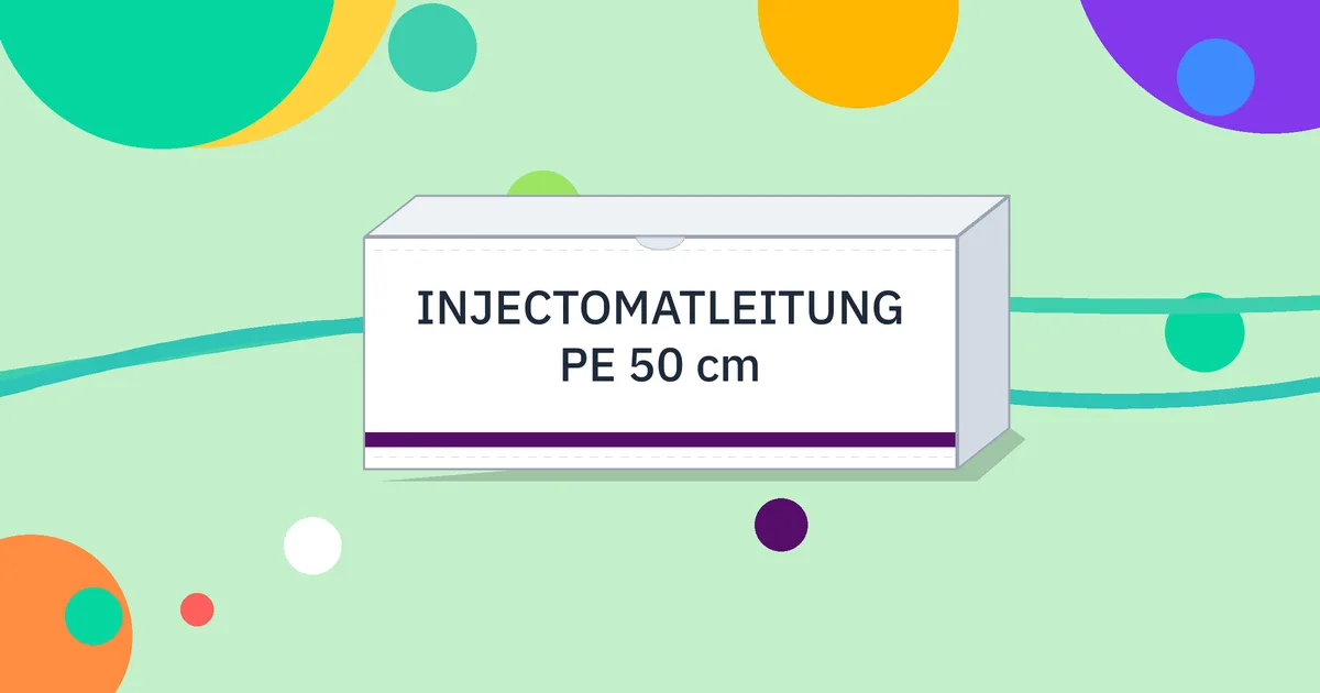 Symbolbild: Packung mit der Aufschrift INJECTOMATLEITUNG PE 50 cm (PZN 03455422) – Verfügbarkeit und Bezug in Apotheken in Frankfurt am Main