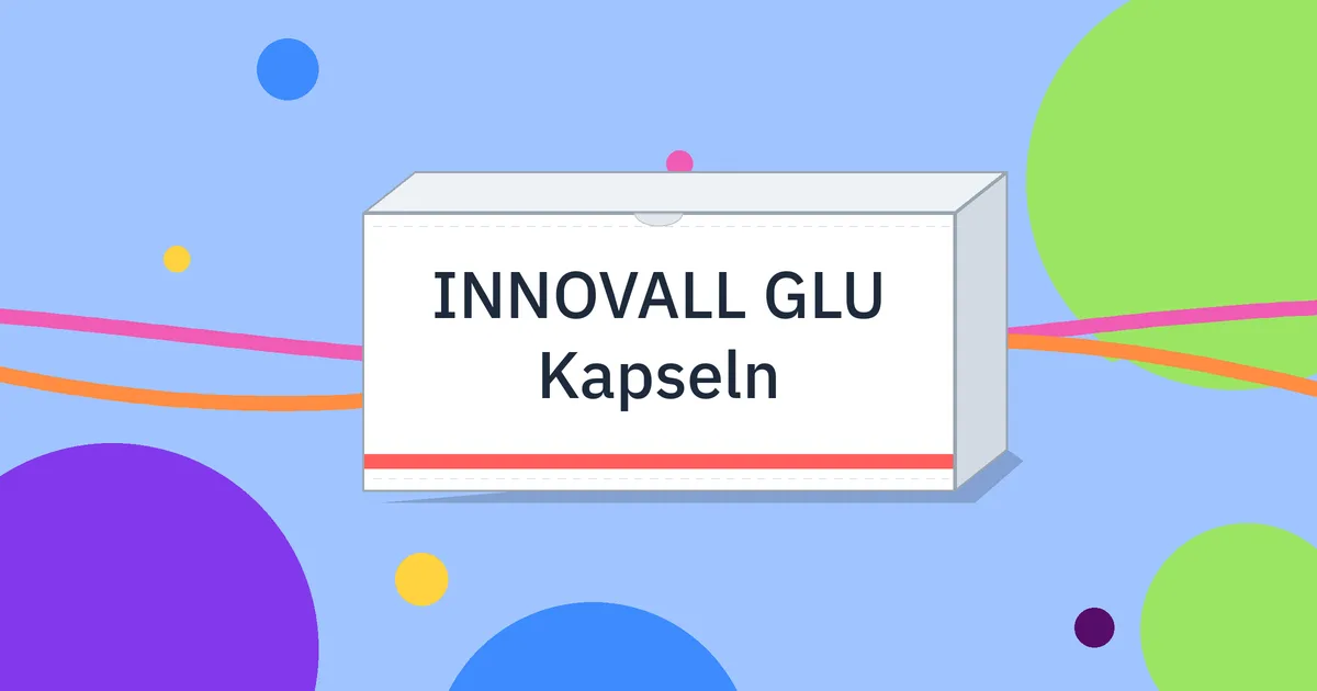 Symbolbild: Packung mit der Aufschrift INNOVALL GLU Kapseln (PZN 18241299) – Verfügbarkeit und Bezug in Apotheken in Frankfurt am Main