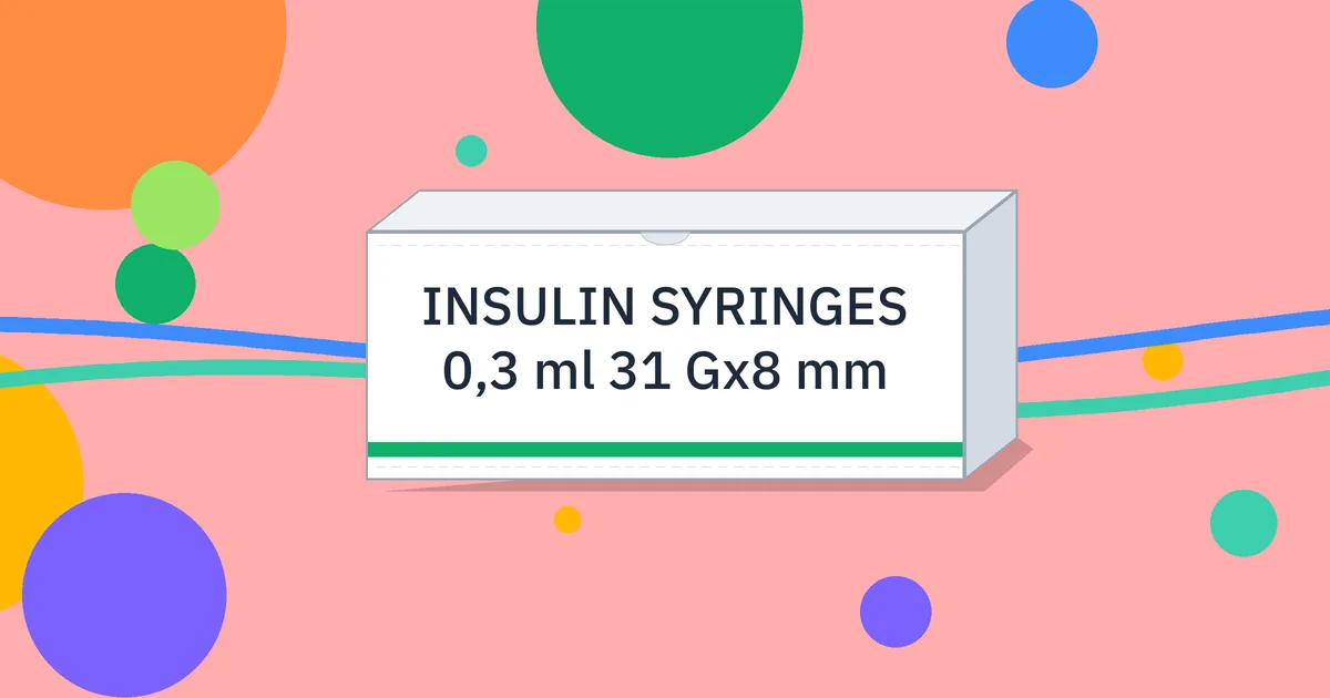 Symbolbild: Packung mit der Aufschrift INSULIN SYRINGES 0,3 ml 31 Gx8 mm (PZN 20177396) – Verfügbarkeit und Bezug in Apotheken in Frankfurt am Main