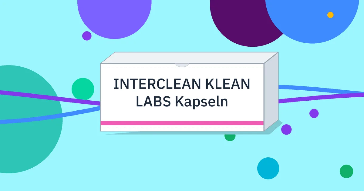Symbolbild: Packung mit der Aufschrift INTERCLEAN KLEAN LABS Kapseln (PZN 14278064) – Verfügbarkeit und Bezug in Apotheken in Frankfurt am Main