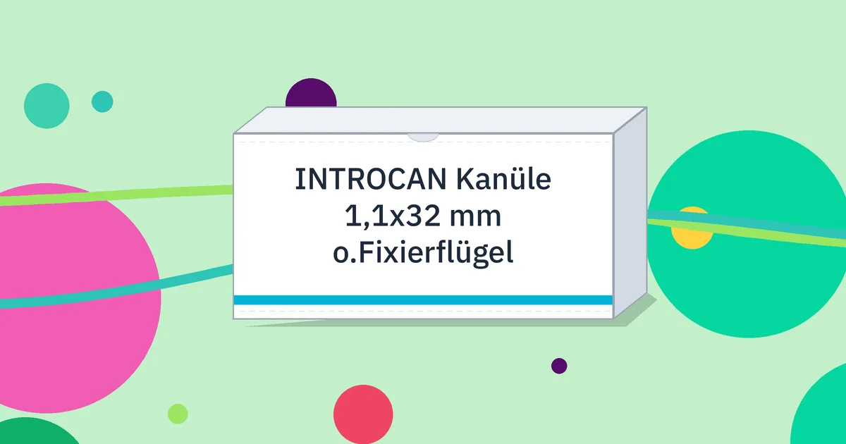 Symbolbild: Packung mit der Aufschrift INTROCAN Kanüle 1,1x32 mm o.Fixierflügel (PZN 04423973) – Verfügbarkeit und Bezug in Apotheken in Frankfurt am Main
