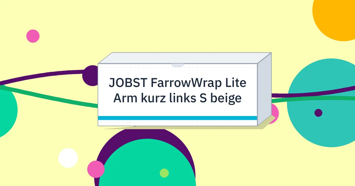 Symbolbild: Packung mit der Aufschrift JOBST FarrowWrap Lite Arm kurz links S beige (PZN 13869863) – Verfügbarkeit und Bezug in Apotheken in Frankfurt am Main