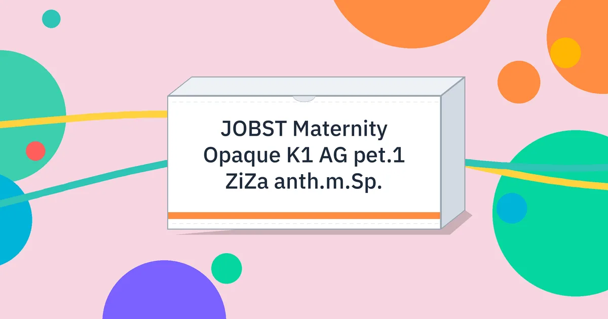 Symbolbild: Packung mit der Aufschrift JOBST Maternity Opaque K1 AG pet.1 ZiZa anth.m.Sp. (PZN 15854920) – Verfügbarkeit und Bezug in Apotheken in Frankfurt am Main