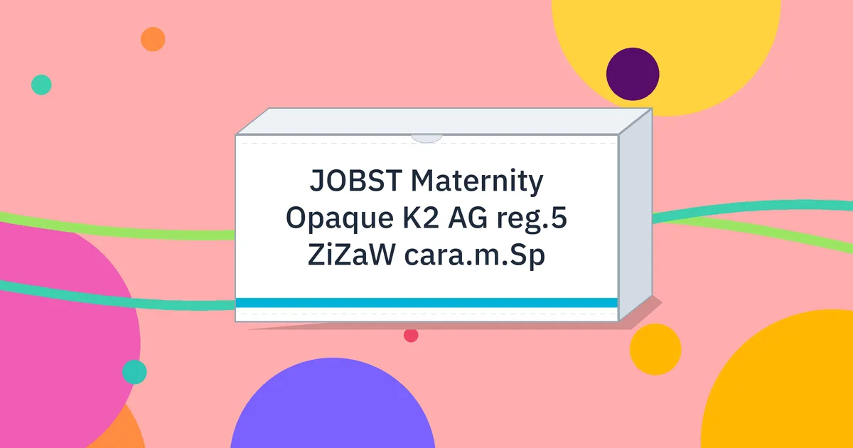 Symbolbild: Packung mit der Aufschrift JOBST Maternity Opaque K2 AG reg.5 ZiZaW cara.m.Sp (PZN 15851318) – Verfügbarkeit und Bezug in Apotheken in Frankfurt am Main