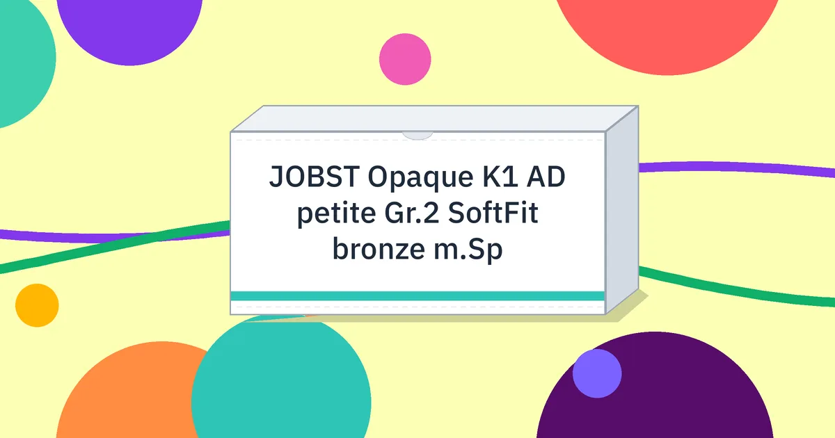 Symbolbild: Packung mit der Aufschrift JOBST Opaque K1 AD petite Gr.2 SoftFit bronze m.Sp (PZN 13079196) – Verfügbarkeit und Bezug in Apotheken in Frankfurt am Main