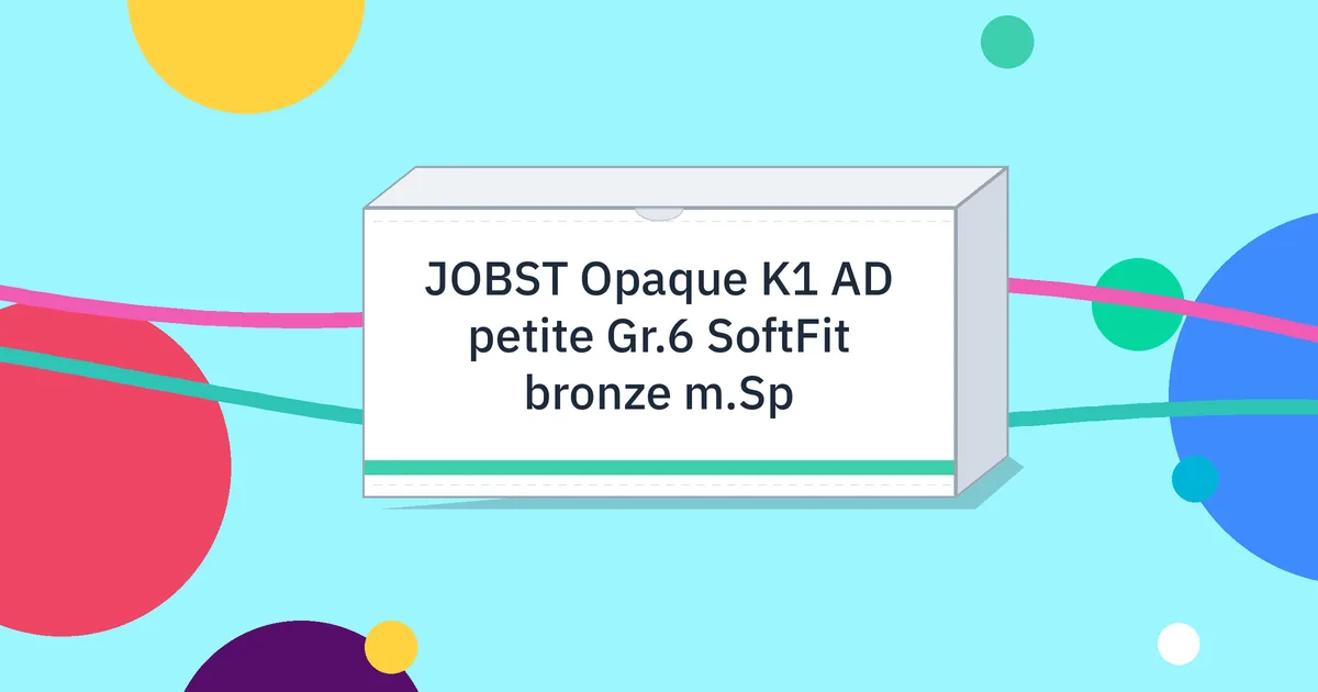 Symbolbild: Packung mit der Aufschrift JOBST Opaque K1 AD petite Gr.6 SoftFit bronze m.Sp (PZN 13079233) – Verfügbarkeit und Bezug in Apotheken in Frankfurt am Main