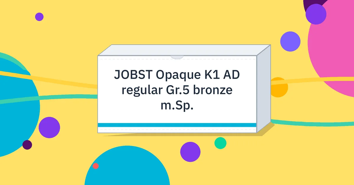 Symbolbild: Packung mit der Aufschrift JOBST Opaque K1 AD regular Gr.5 bronze m.Sp. (PZN 13080868) – Verfügbarkeit und Bezug in Apotheken in Frankfurt am Main