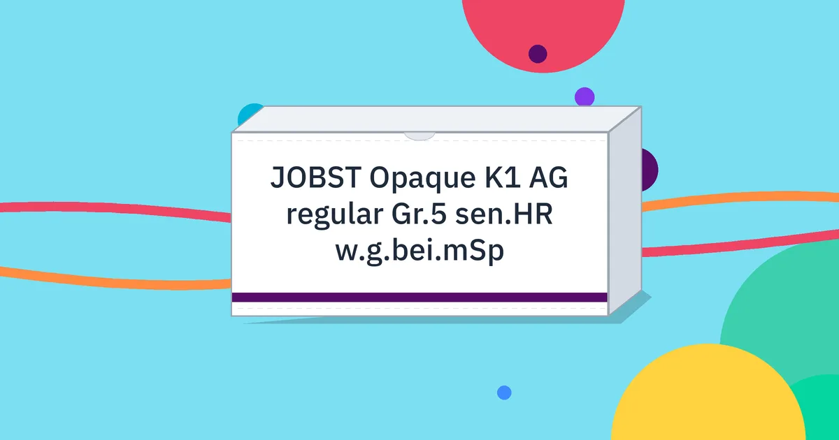 Symbolbild: Packung mit der Aufschrift JOBST Opaque K1 AG regular Gr.5 sen.HR w.g.bei.mSp (PZN 16265924) – Verfügbarkeit und Bezug in Apotheken in Frankfurt am Main