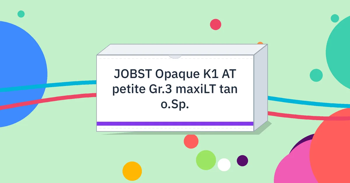 Symbolbild: Packung mit der Aufschrift JOBST Opaque K1 AT petite Gr.3 maxiLT tan o.Sp. (PZN 16276626) – Verfügbarkeit und Bezug in Apotheken in Frankfurt am Main