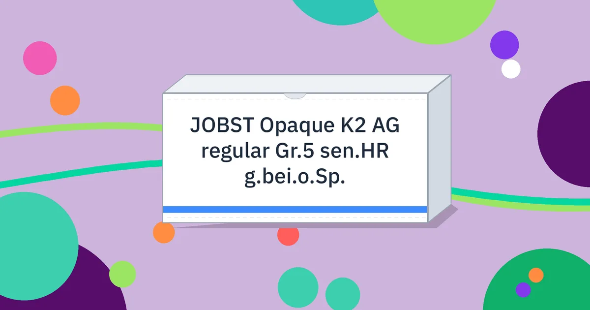 Symbolbild: Packung mit der Aufschrift JOBST Opaque K2 AG regular Gr.5 sen.HR g.bei.o.Sp. (PZN 16280645) – Verfügbarkeit und Bezug in Apotheken in Frankfurt am Main