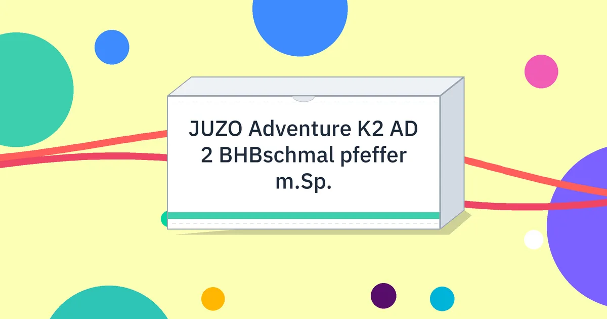 Symbolbild: Packung mit der Aufschrift JUZO Adventure K2 AD 2 BHBschmal pfeffer m.Sp. (PZN 15497029) – Verfügbarkeit und Bezug in Apotheken in Frankfurt am Main