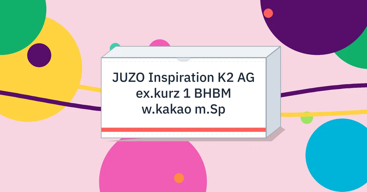 Symbolbild: Packung mit der Aufschrift JUZO Inspiration K2 AG ex.kurz 1 BHBM w.kakao m.Sp (PZN 14884273) – Verfügbarkeit und Bezug in Apotheken in Frankfurt am Main