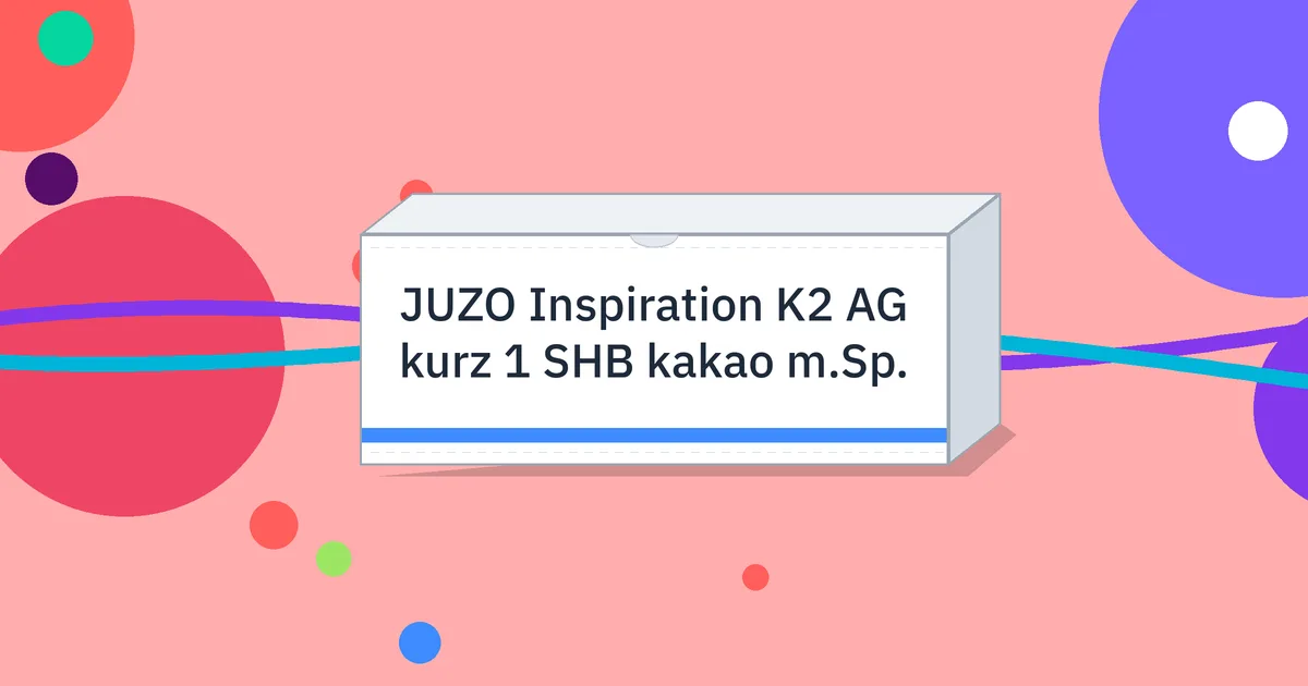 Symbolbild: Packung mit der Aufschrift JUZO Inspiration K2 AG kurz 1 SHB kakao m.Sp. (PZN 14920342) – Verfügbarkeit und Bezug in Apotheken in Frankfurt am Main