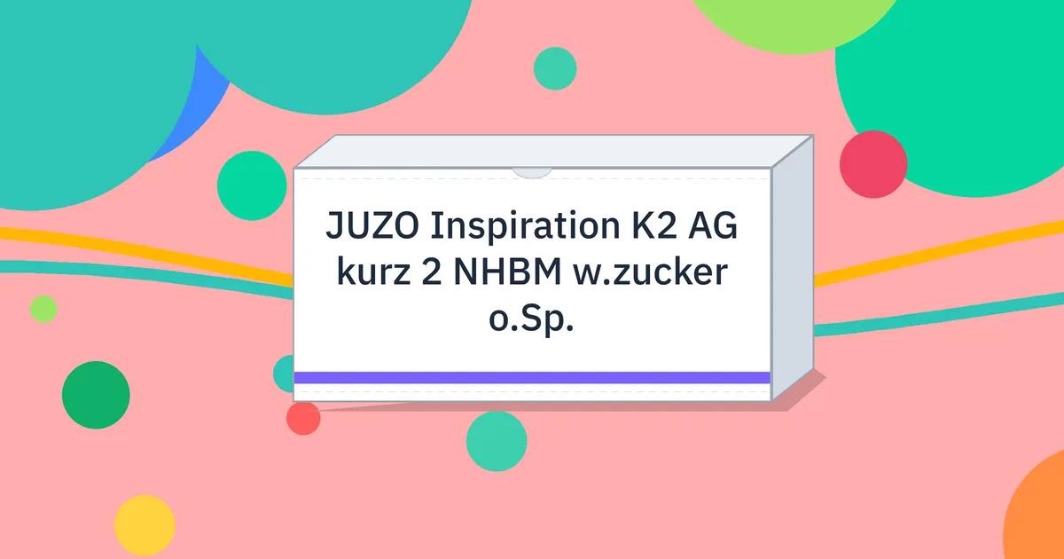 Symbolbild: Packung mit der Aufschrift JUZO Inspiration K2 AG kurz 2 NHBM w.zucker o.Sp. (PZN 14948151) – Verfügbarkeit und Bezug in Apotheken in Frankfurt am Main