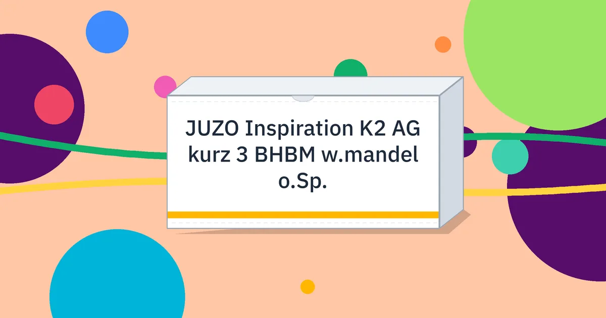 Symbolbild: Packung mit der Aufschrift JUZO Inspiration K2 AG kurz 3 BHBM w.mandel o.Sp. (PZN 14885462) – Verfügbarkeit und Bezug in Apotheken in Frankfurt am Main