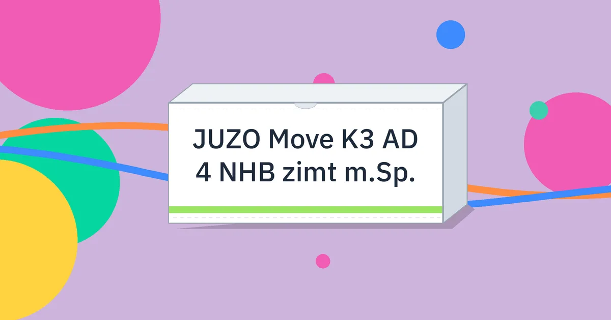 Symbolbild: Packung mit der Aufschrift JUZO Move K3 AD 4 NHB zimt m.Sp. (PZN 18566848) – Verfügbarkeit und Bezug in Apotheken in Frankfurt am Main