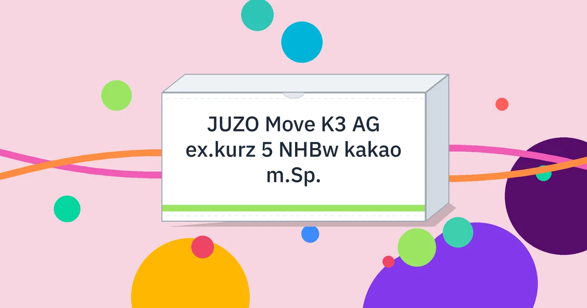 Symbolbild: Packung mit der Aufschrift JUZO Move K3 AG ex.kurz 5 NHBw kakao m.Sp. (PZN 18594448) – Verfügbarkeit und Bezug in Apotheken in Frankfurt am Main