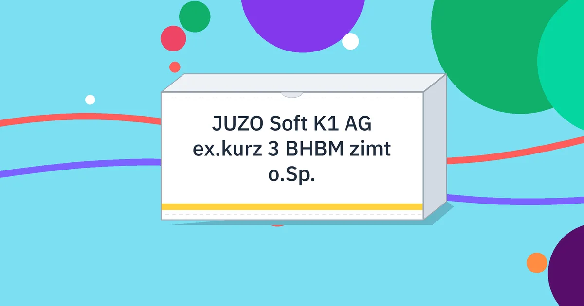Symbolbild: Packung mit der Aufschrift JUZO Soft K1 AG ex.kurz 3 BHBM zimt o.Sp. (PZN 14858198) – Verfügbarkeit und Bezug in Apotheken in Frankfurt am Main