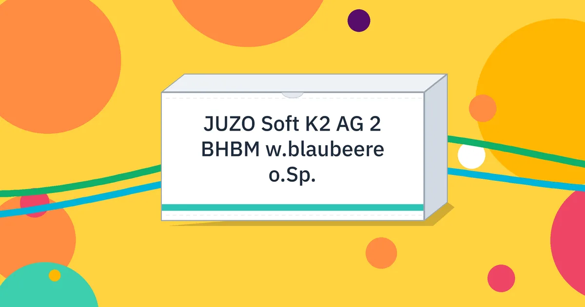 Symbolbild: Packung mit der Aufschrift JUZO Soft K2 AG 2 BHBM w.blaubeere o.Sp. (PZN 14868914) – Verfügbarkeit und Bezug in Apotheken in Frankfurt am Main