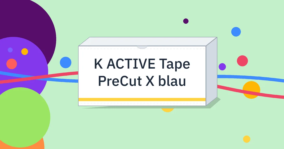Symbolbild: Packung mit der Aufschrift K ACTIVE Tape PreCut X blau (PZN 11607923) – Verfügbarkeit und Bezug in Apotheken in Frankfurt am Main