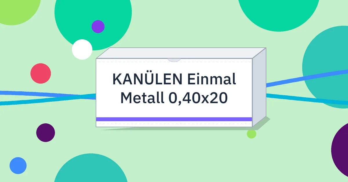 Symbolbild: Packung mit der Aufschrift KANÜLEN Einmal Metall 0,40x20 (PZN 01729542) – Verfügbarkeit und Bezug in Apotheken in Frankfurt am Main